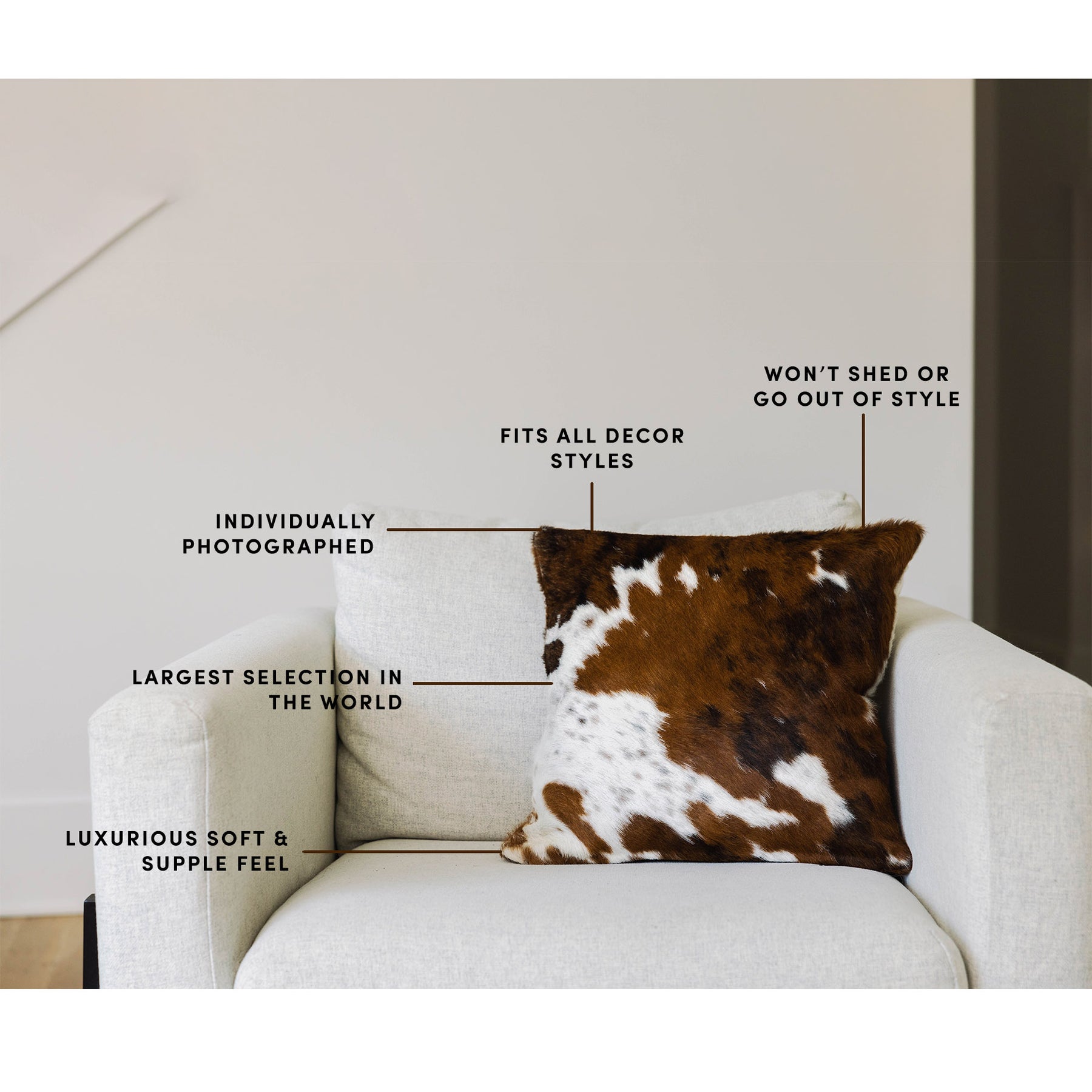 Tricolor Brazilian Cowhide Pillow – Cowhi...